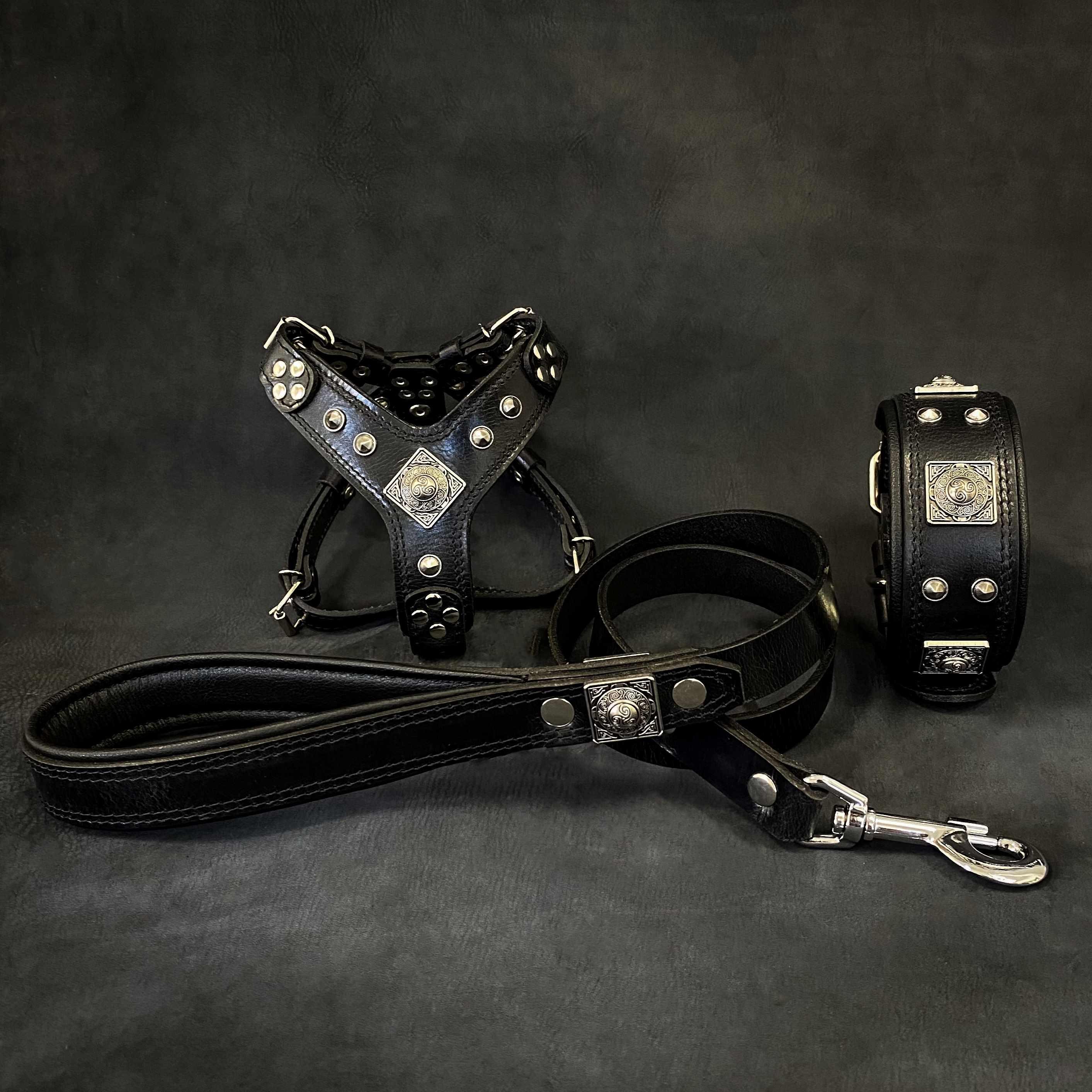 "EROS" BIG dog SET- Harness - collar - lead – Bestia Collars