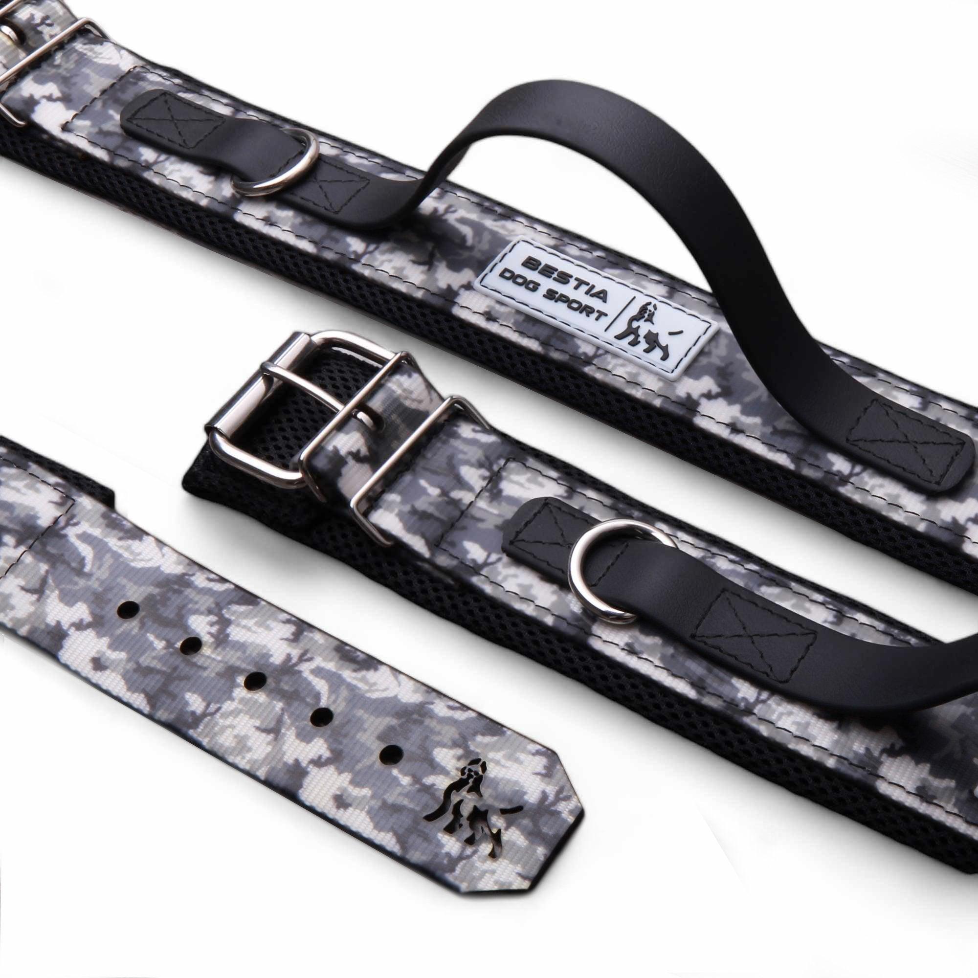 BESTIA DOG SPORT HANDLE COLLAR GREY CAMO – Bestia Collars