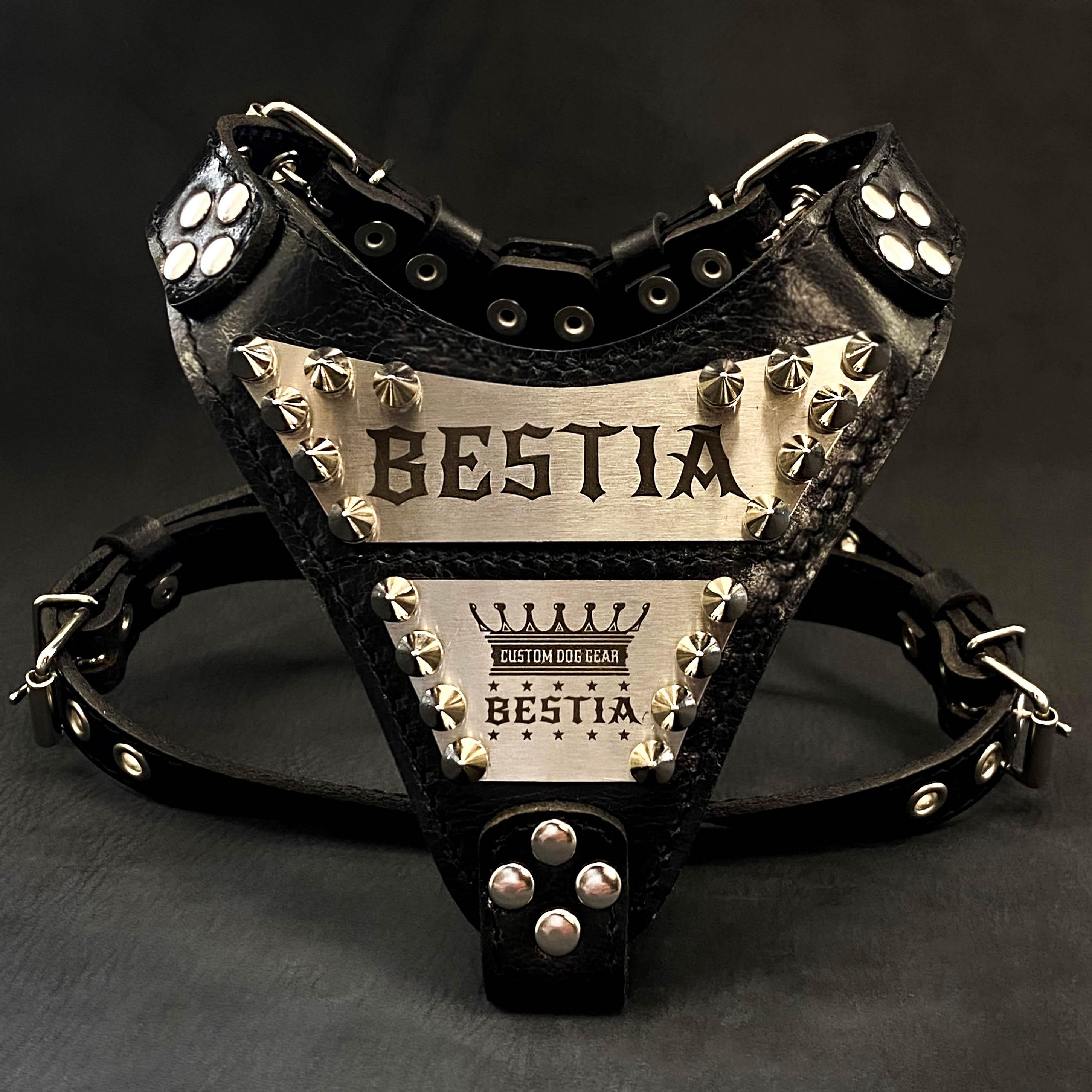 The "Metal" harness small to medium size - Personalized – Bestia Collars