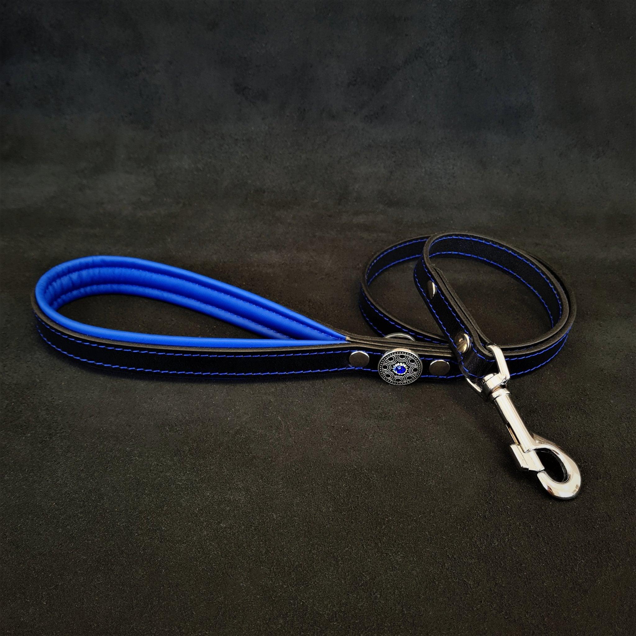 Bestia studded genuine leather dog leash with rivets – Bestia Collars