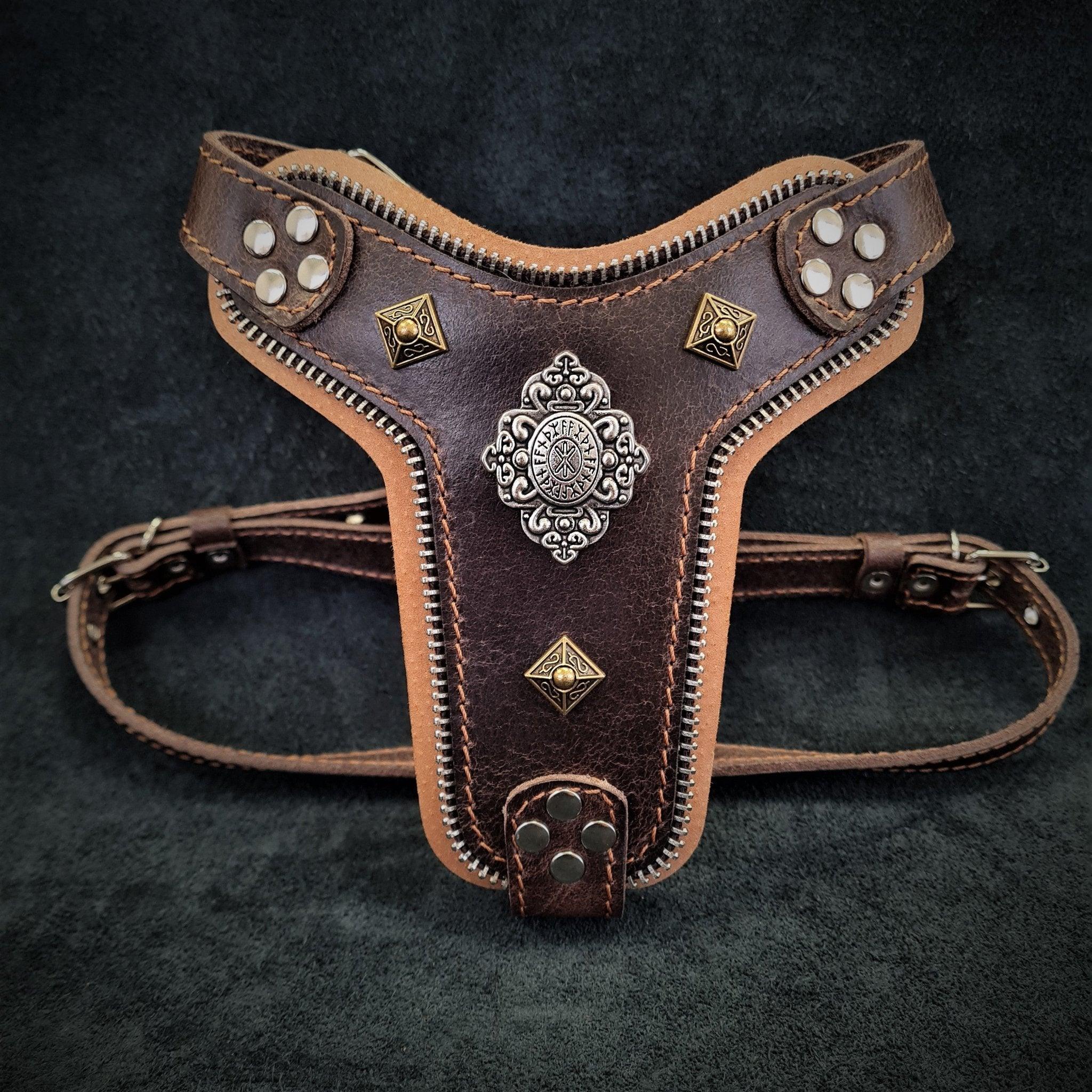 The ''Aztec'' harness Brown Small to Medium Size – Bestia Collars