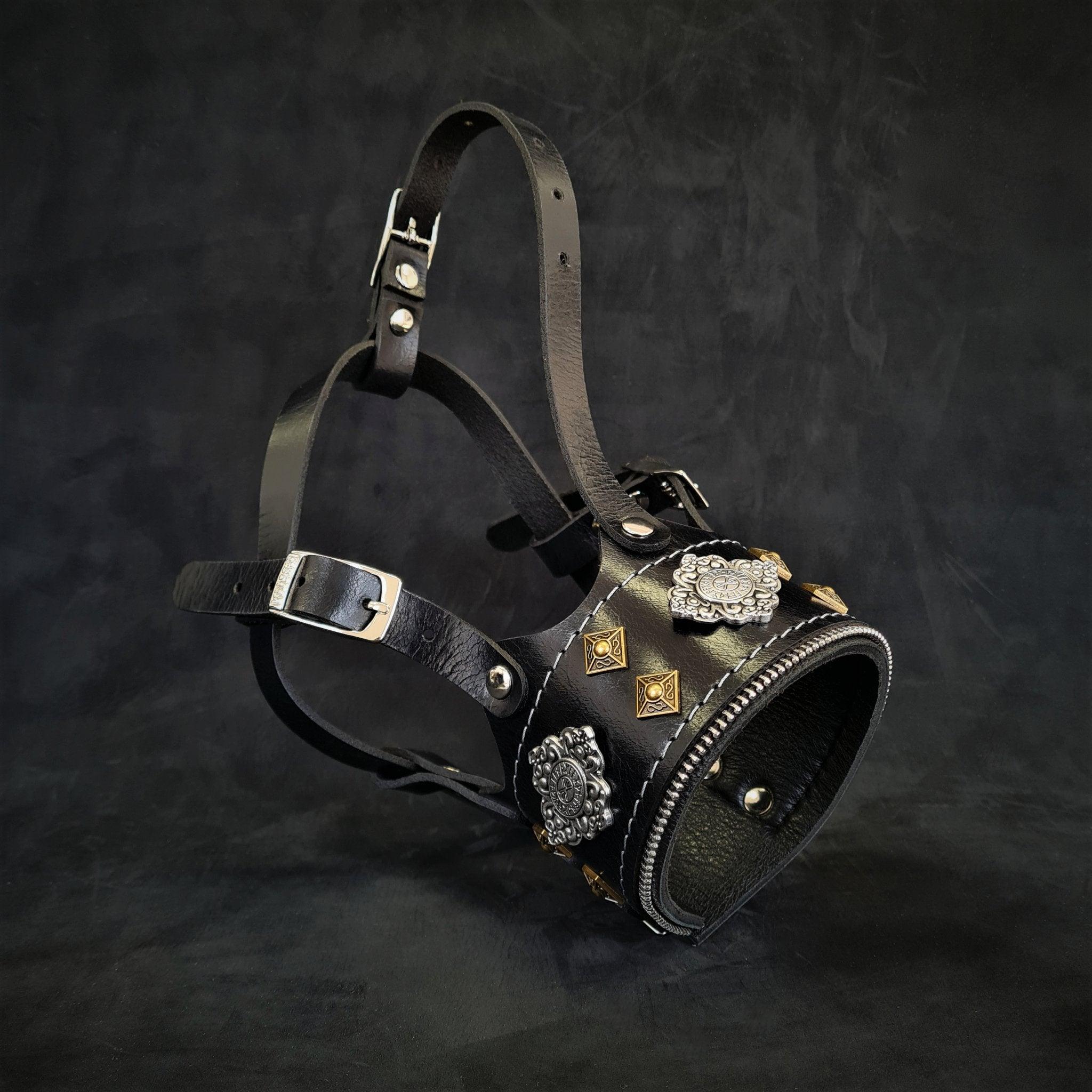 The "Aztec" leather muzzle BLACK – Bestia Collars